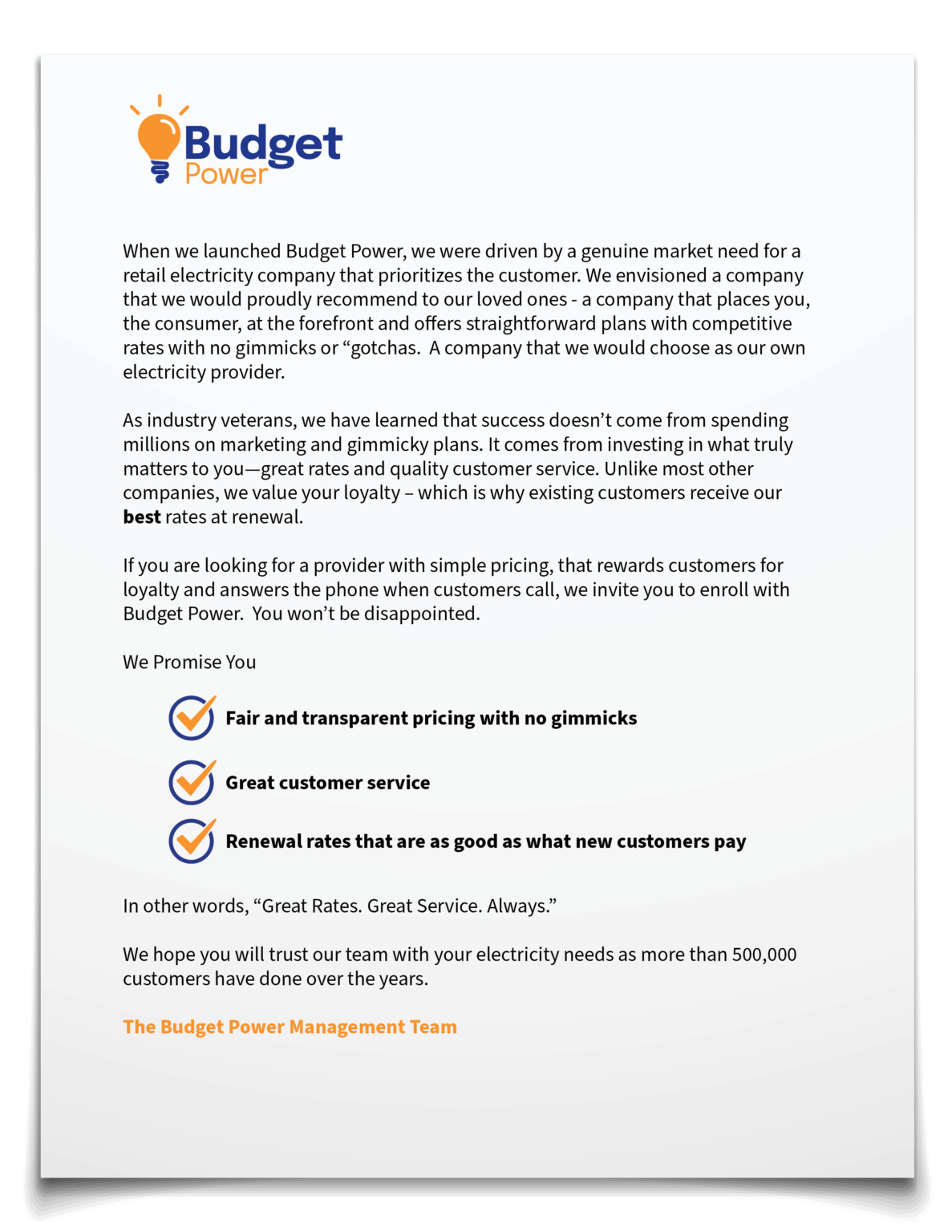 Budget Power - Introducing Budget Power - Texas Electrical Rates